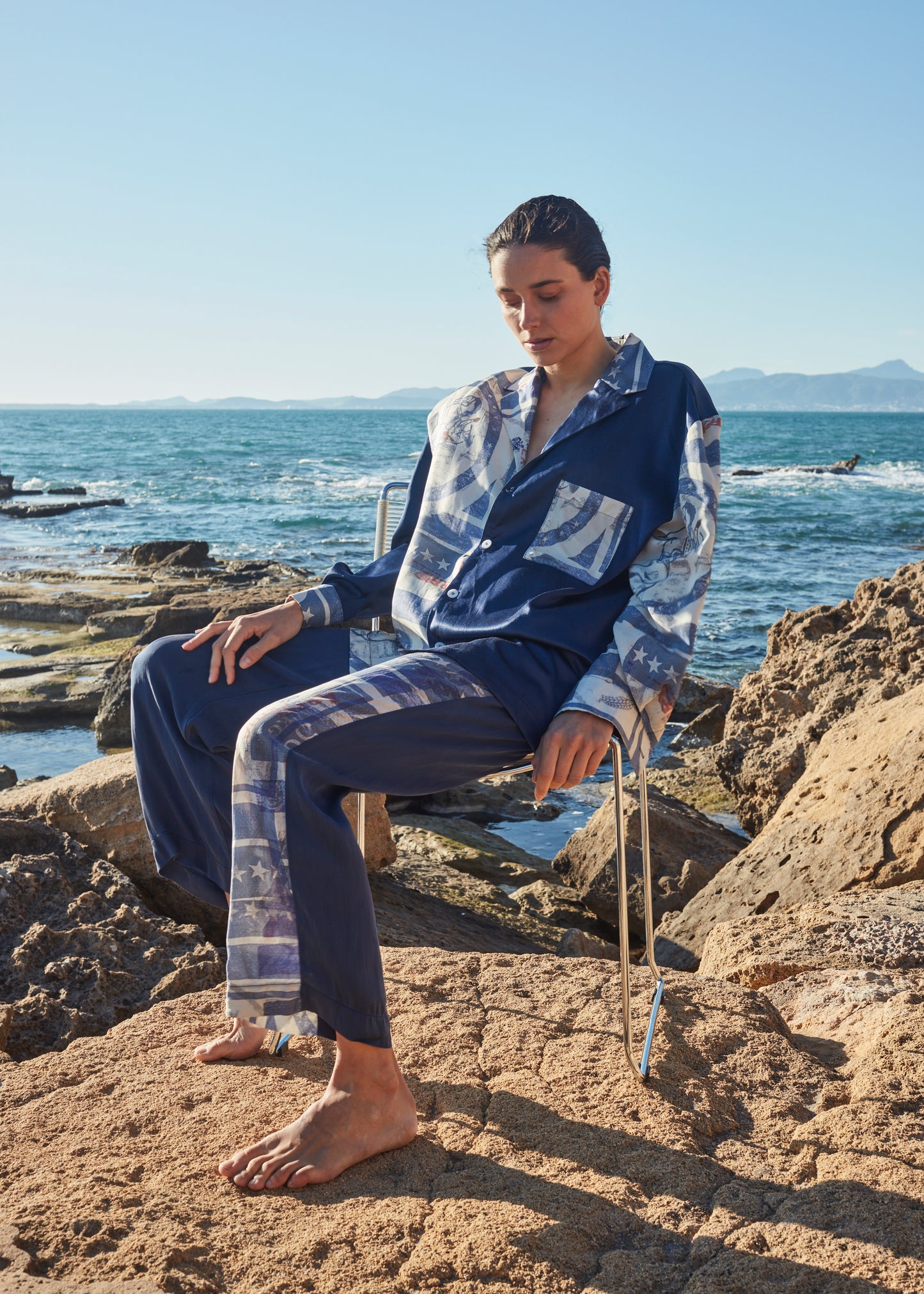 FEROZ SILK PANTS IN BLUE – Studio Afuera